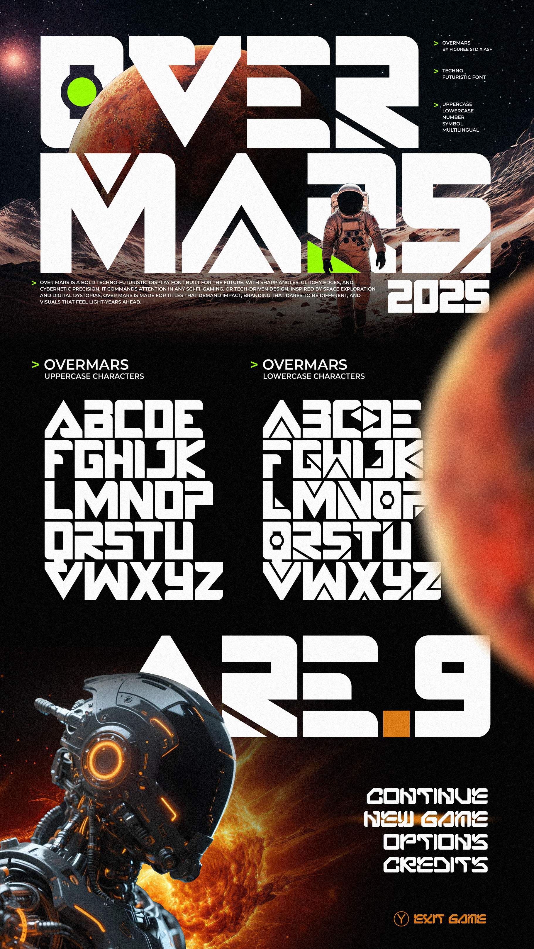 Overmars - Futuristic Techno Font