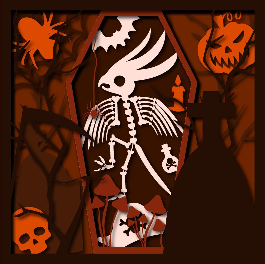 Halloween surprise Papercut 3D Picture It's a Parrot!