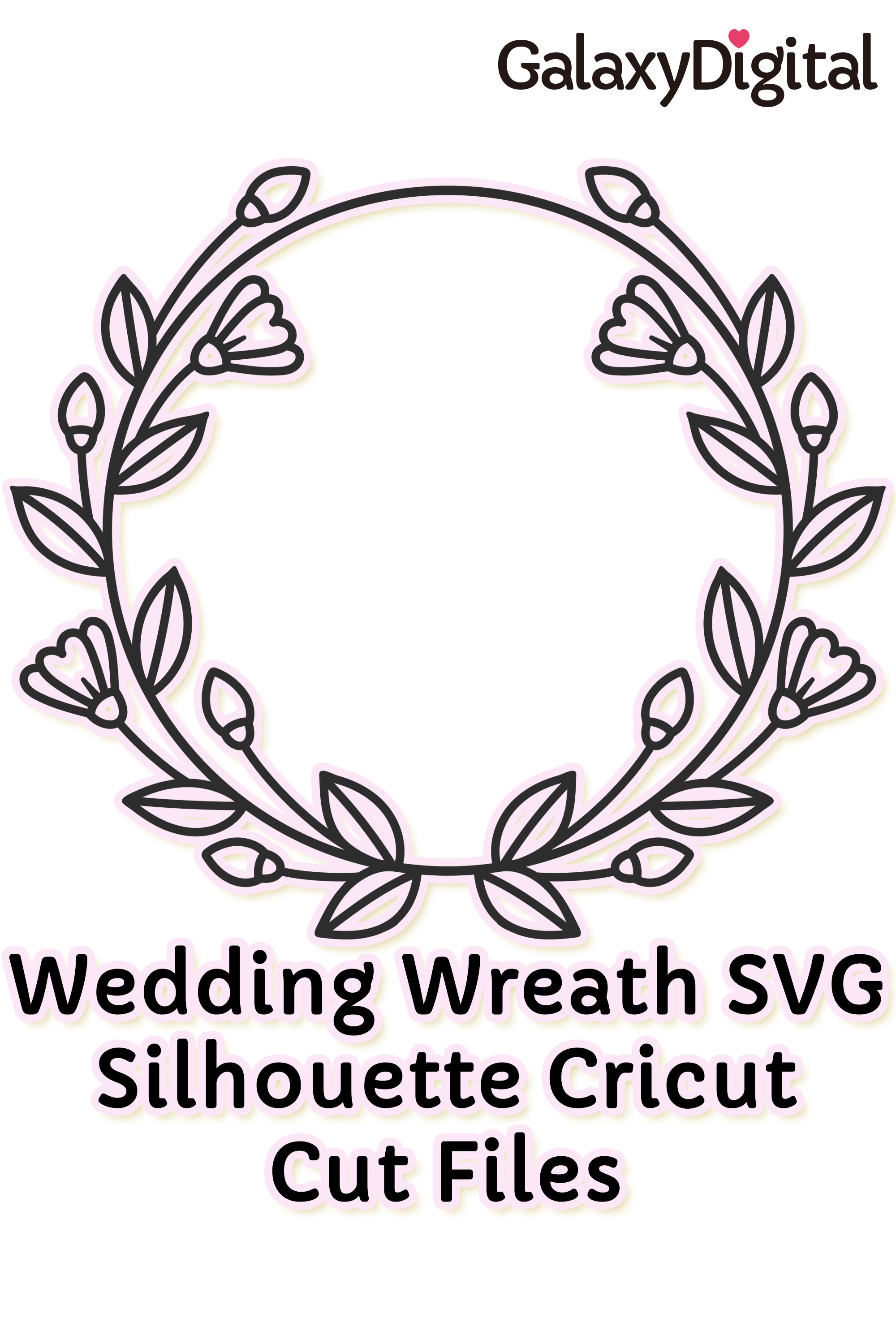 Wreath SVG, Wedding Flower Monogram Frame SVG