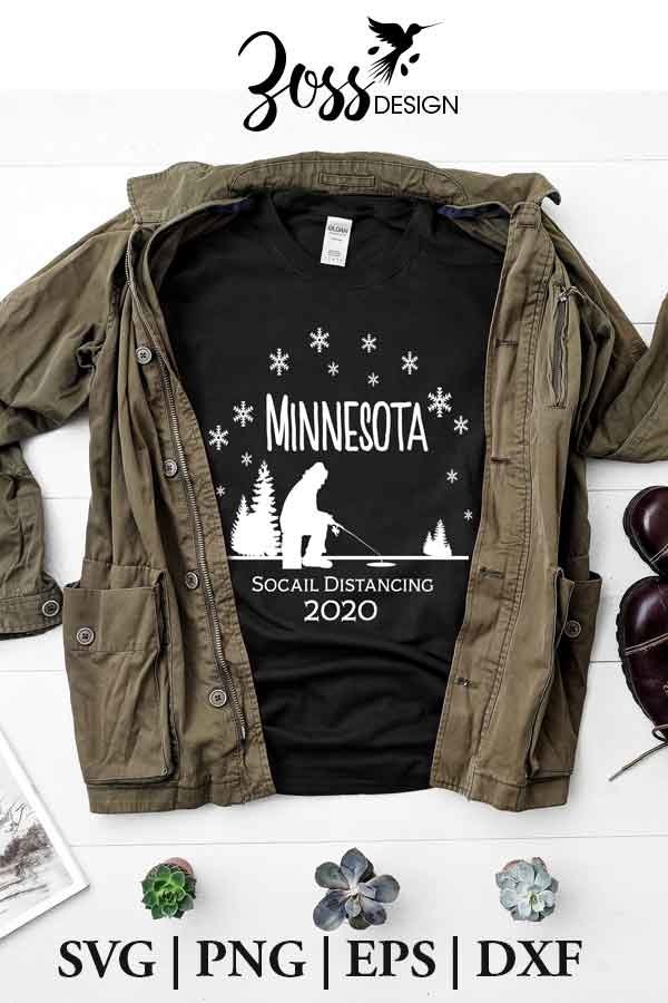 Ice Fishing Minnesota SVG cut files