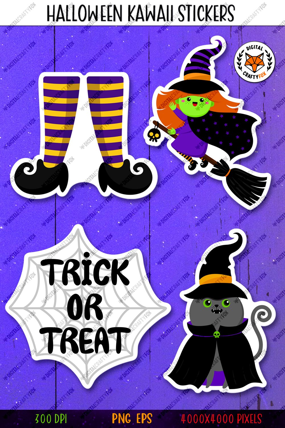 Halloween Kawaii Stickers PNG, Cute Halloween Stickers