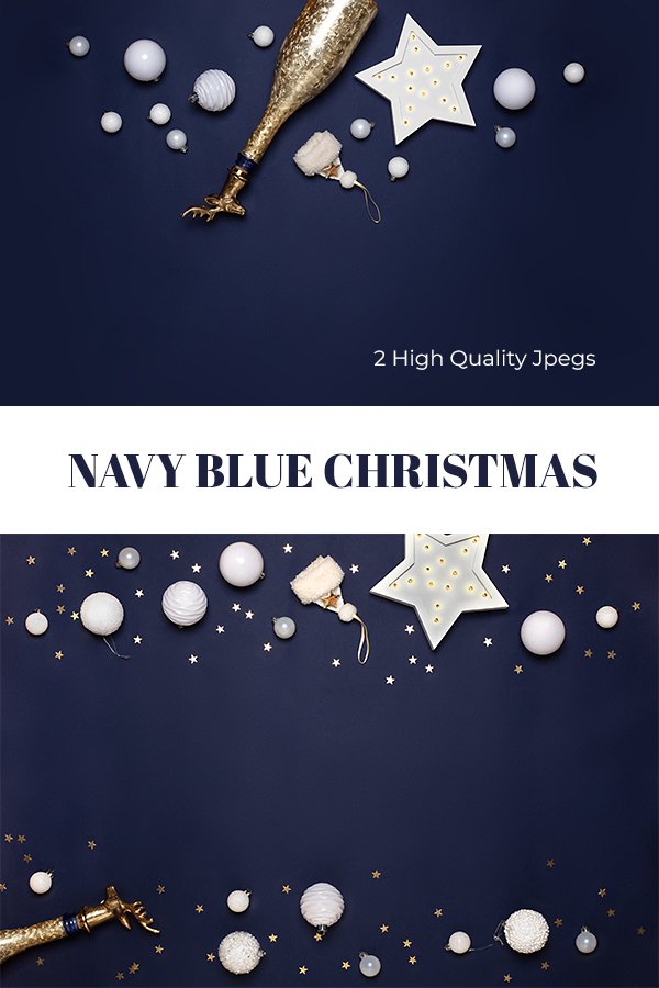 Navy blue Christmas bundle with white decor