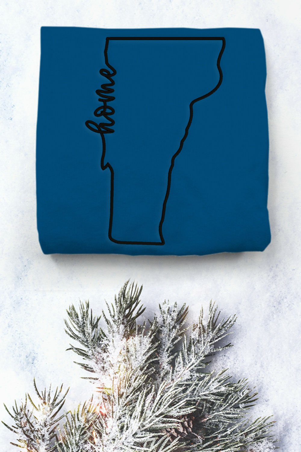 Vermont Home State Outline Embroidery Design