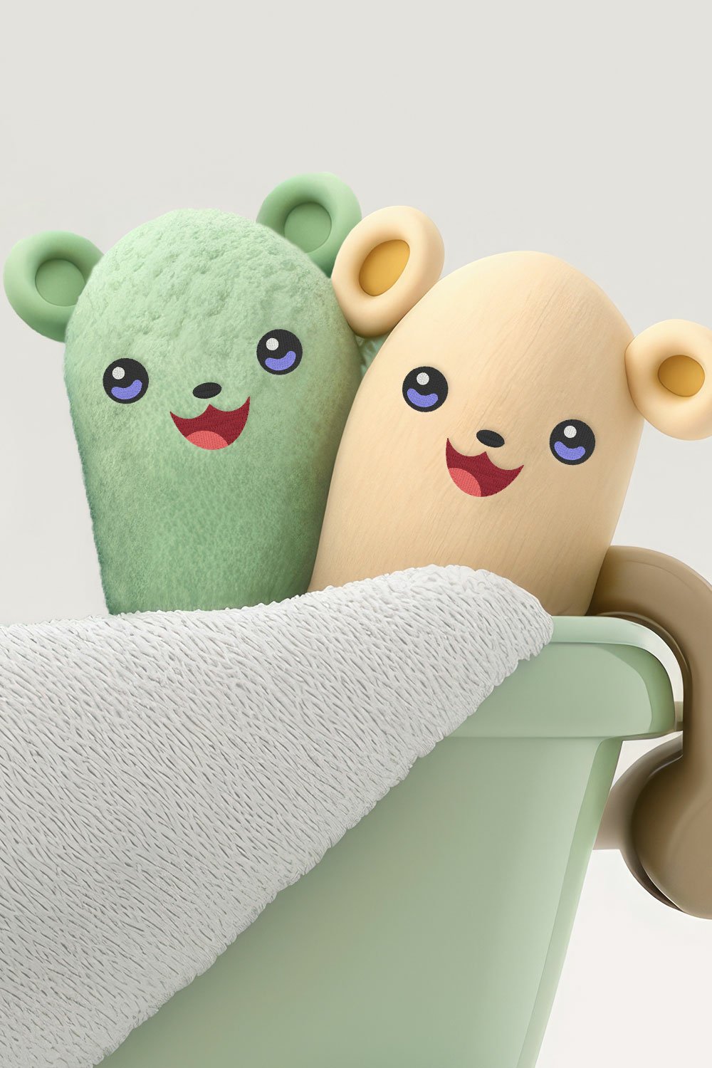 Cutesy Kawaii Animal Face Embroidery File