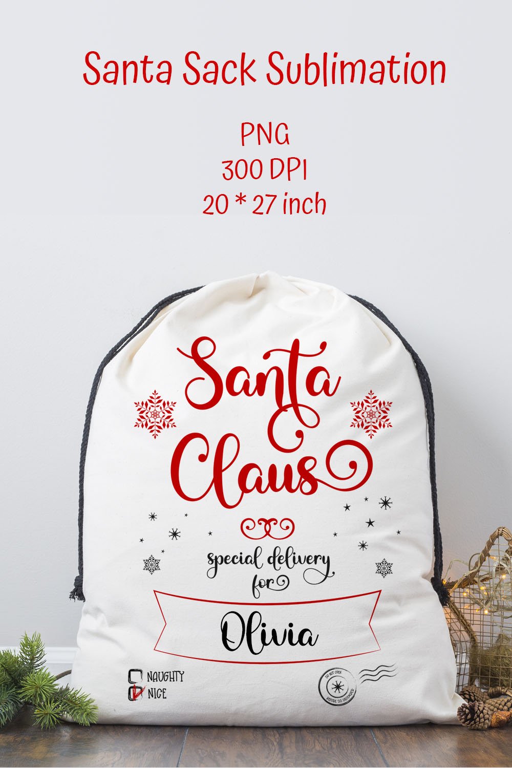 Merry Christmas santa sacks for sublimation