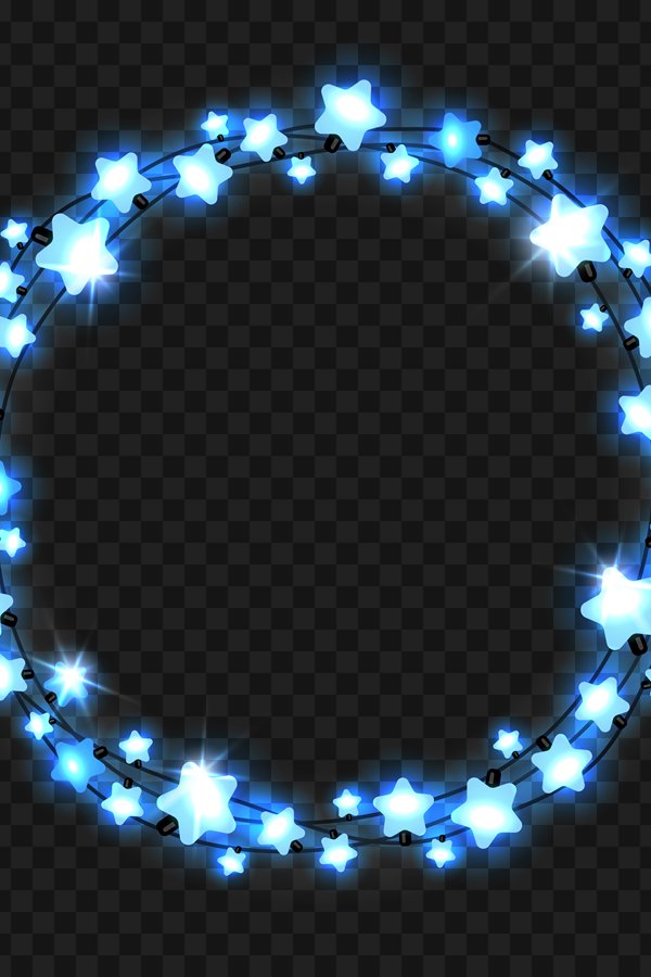Christmas blue star light garland