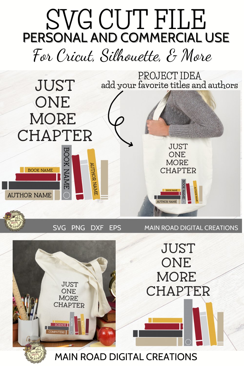 Just One More Chapter SVG for Book Lovers