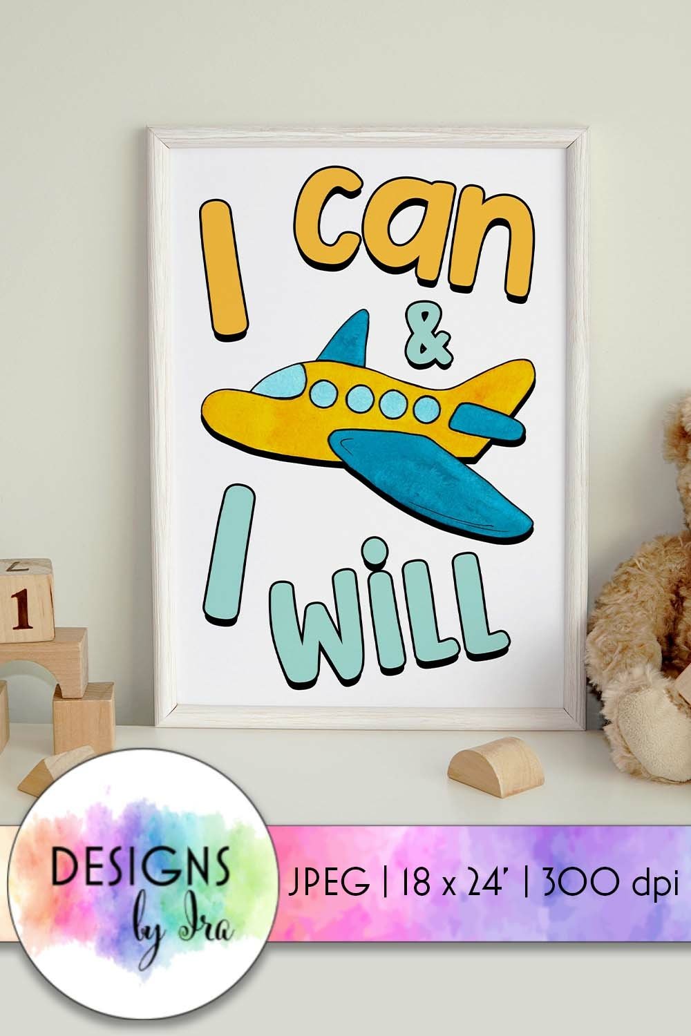 Nursery Print, Positive Affirmation, airplane nursery poster
