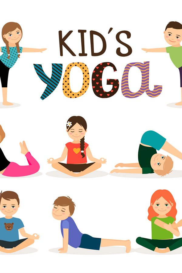 Young kids in yoga poses