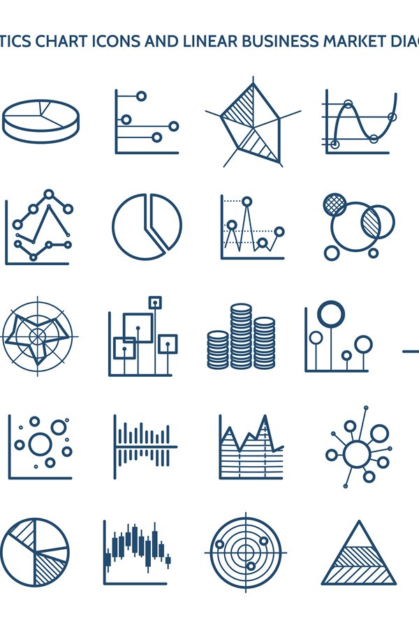 Statistics chart icons
