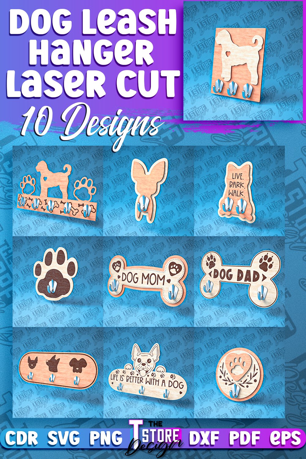 Dog Leash Holder Laser Cut SVG Design|Dog Leash (2855124)