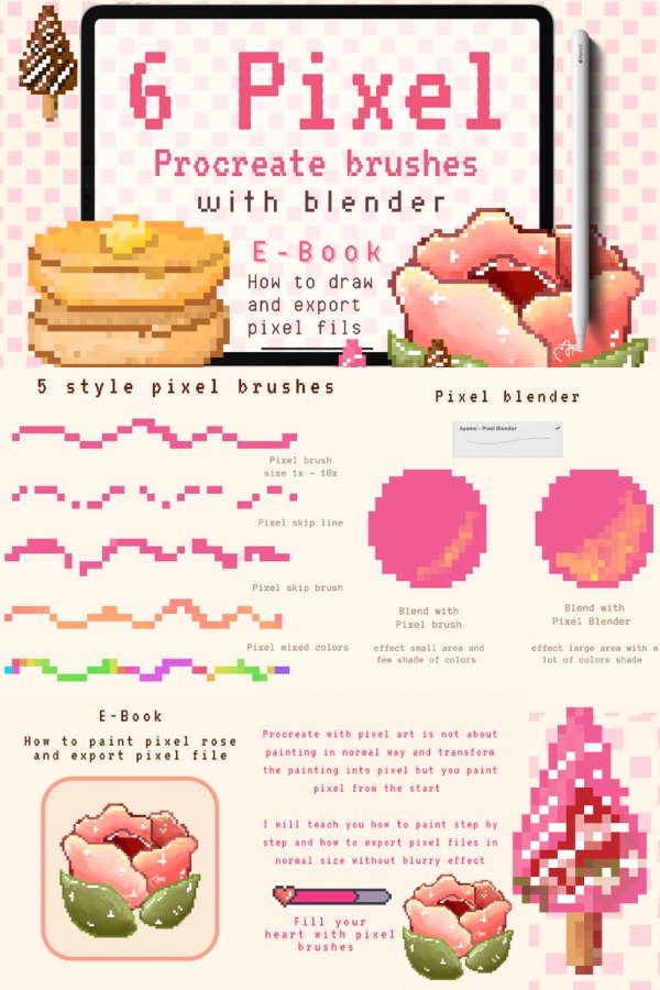 6 Pixel Brushes For Procreate For Pixel Art Style 1639940 