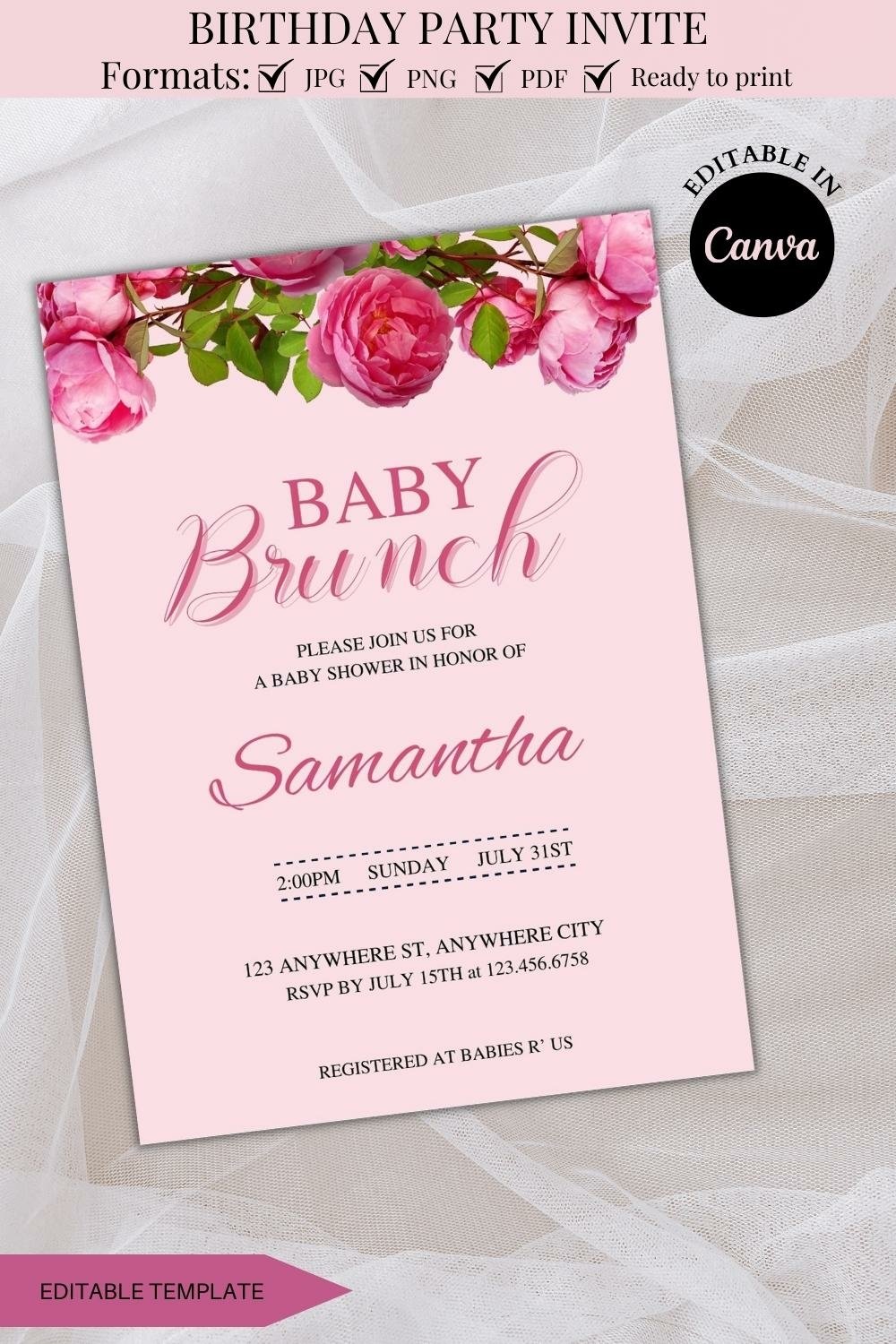 Handwritten Invitations Baby Shower Brunch