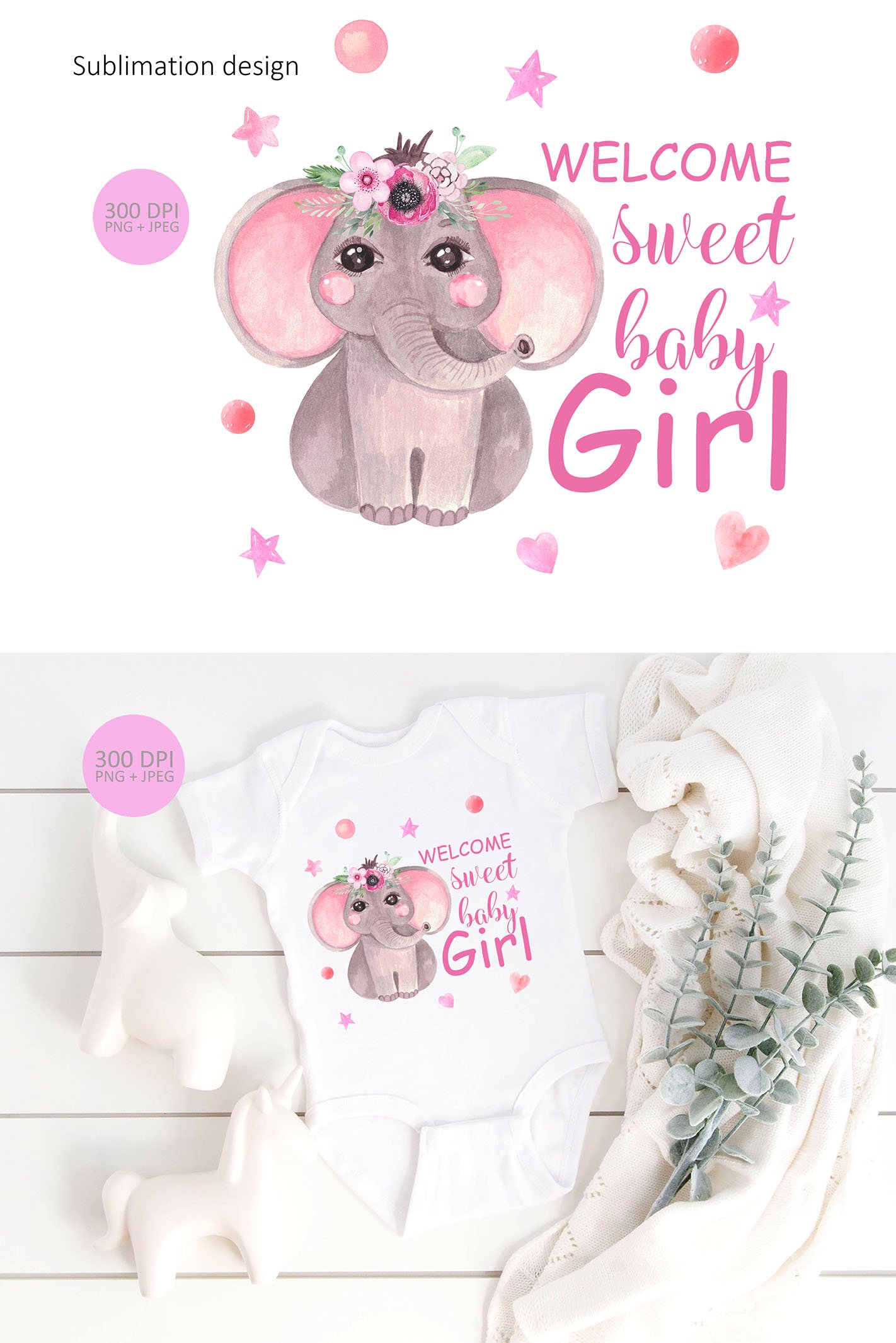 Welcome Baby girl Sublimation design (1271940)