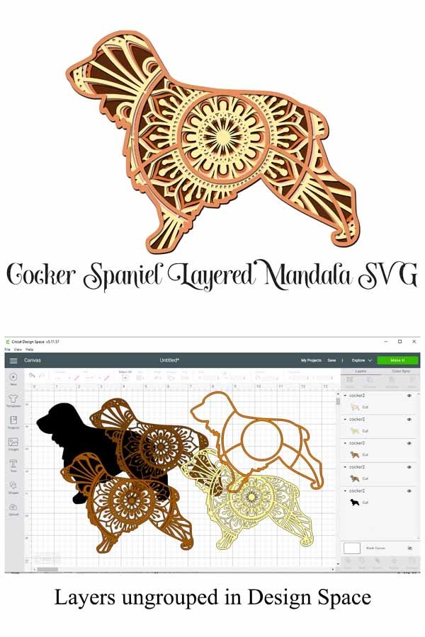 Cocker Spaniel Layered Mandala SVG - 5 Layers