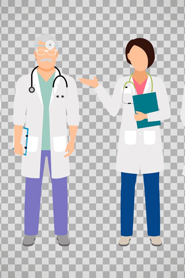 Medical doctors on transparent background
