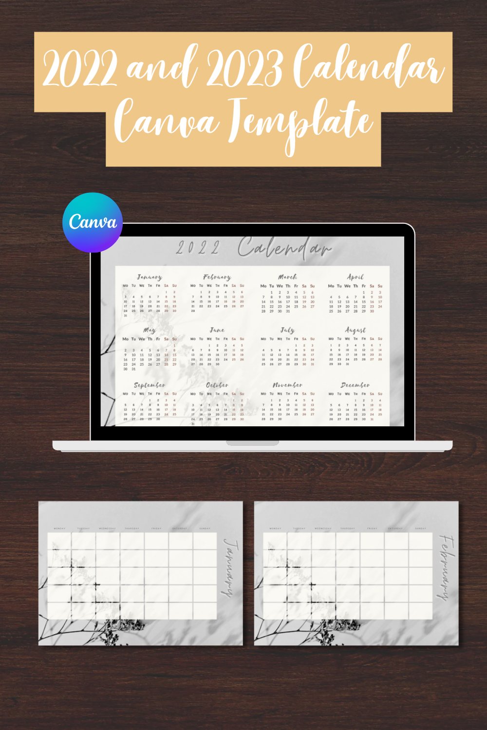 2022 & 2023 Calendar Canva Template (1924175)