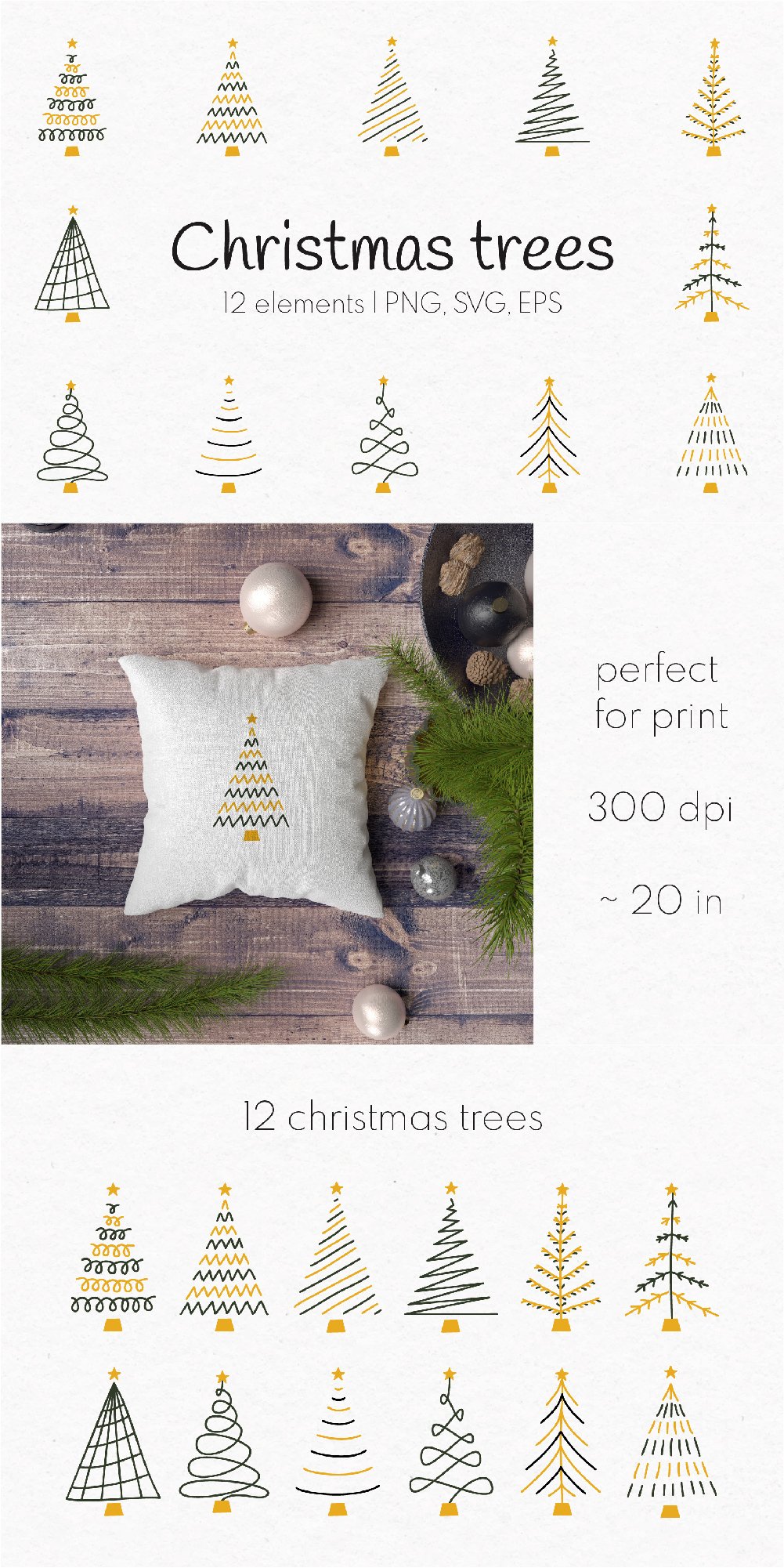 Christmas Tree SVG Bundle | Simple Christmas Trees