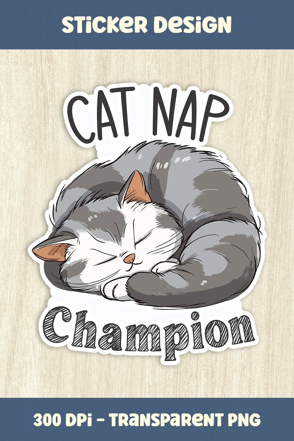 Cat sticker design, transparent PNG