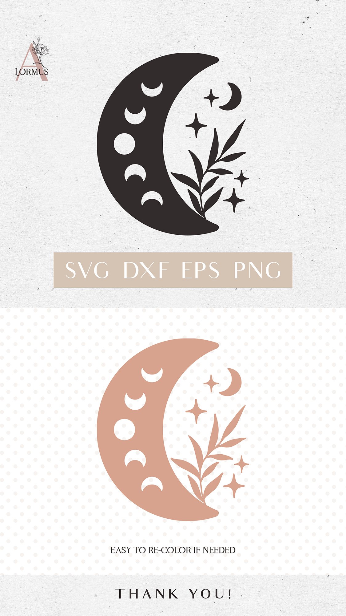 Crescent moon svg, Moon phase svg, Celestial svg, (1310202)