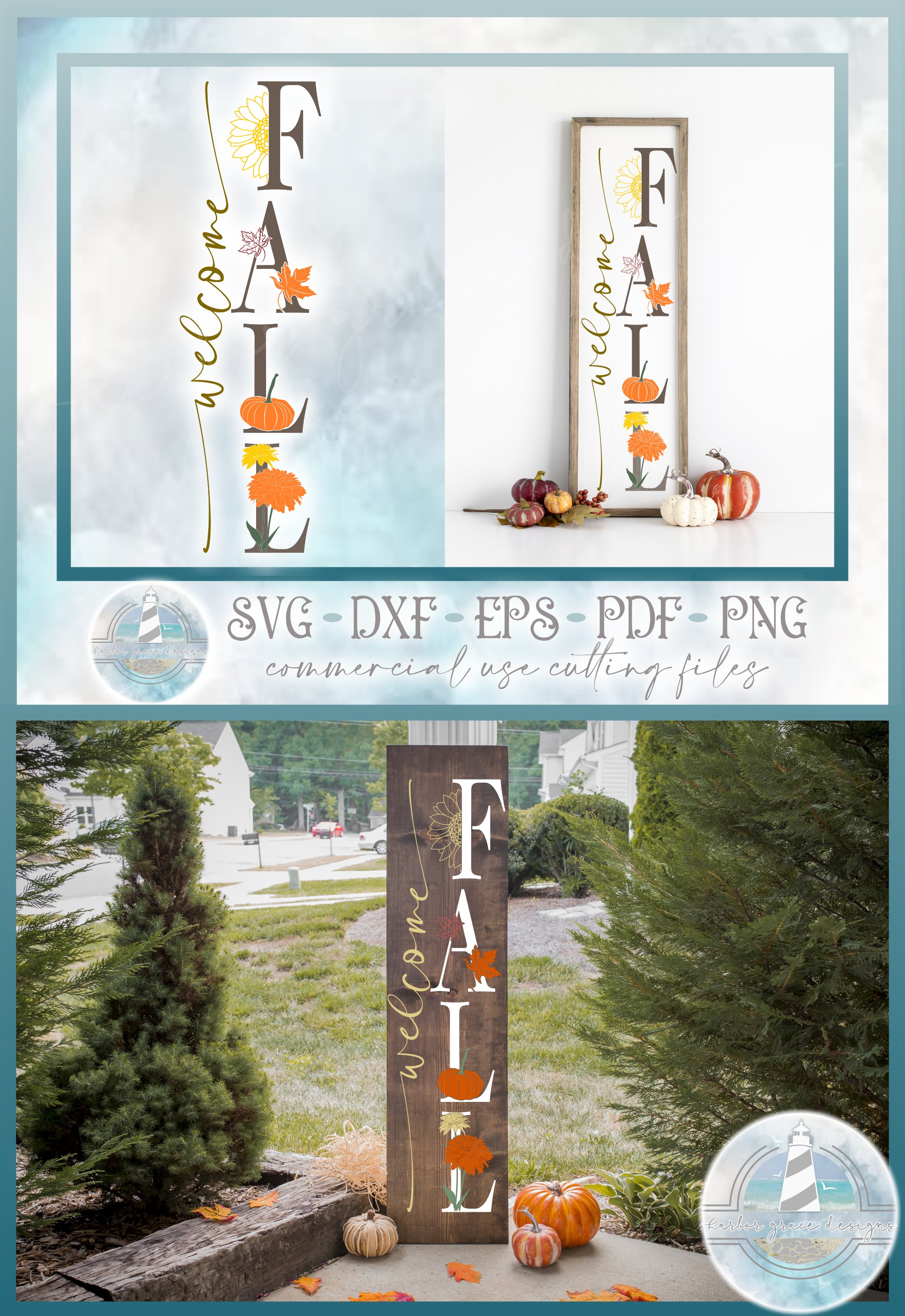 Welcome Fall - Front Door Welcome Sign SVG