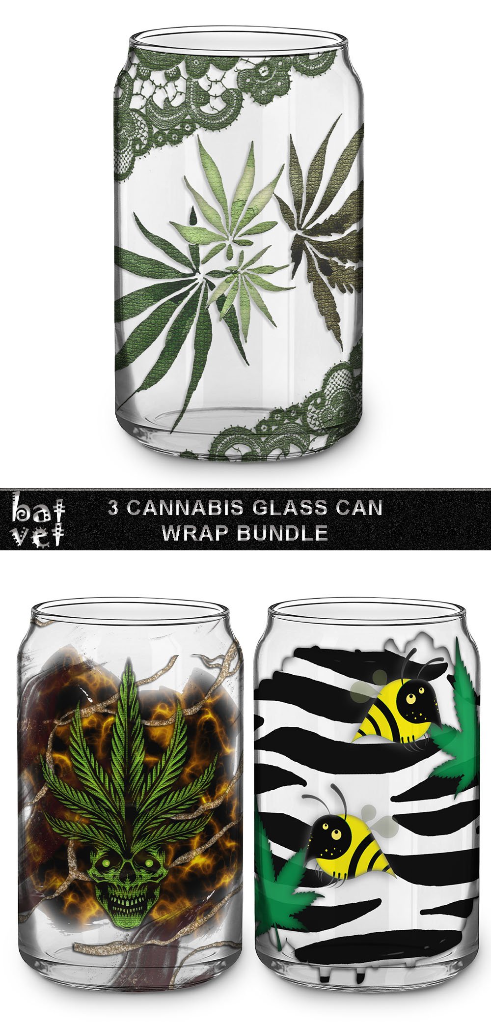 Glass Can Wrap Bundle | Glass Wrap Marijuana