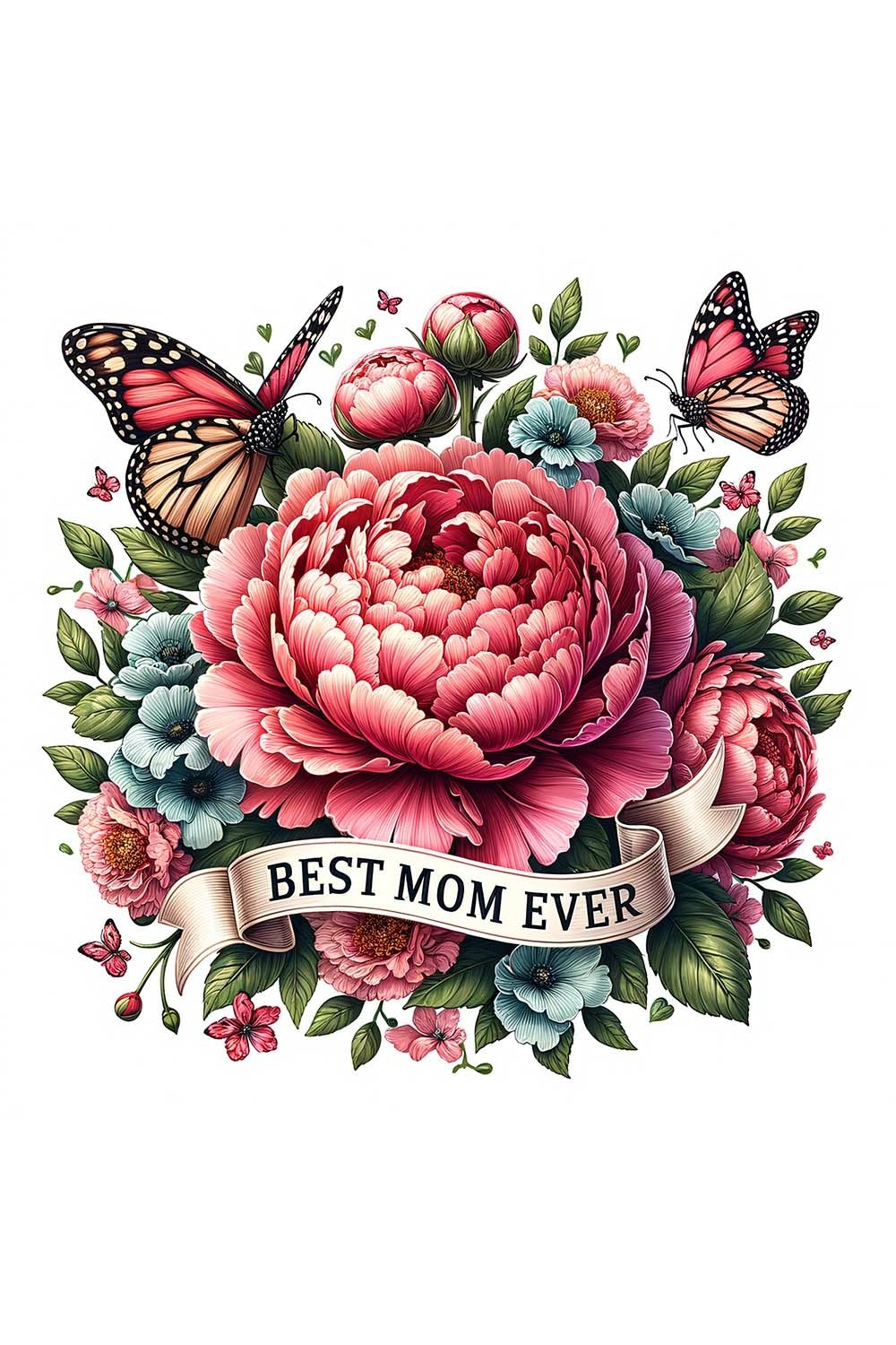 Peony Florals, Mothers Day Sublimation Design (3753786)