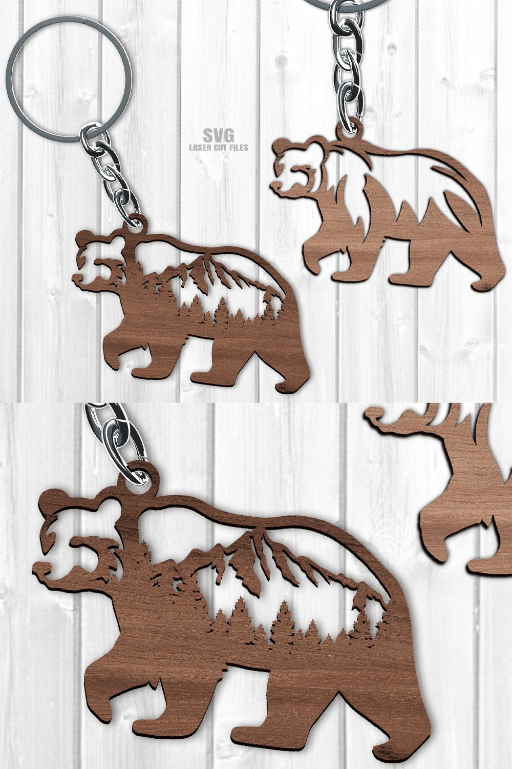 Bear Keychain SVG Bundle | Bear SVG | Laser Cut Files