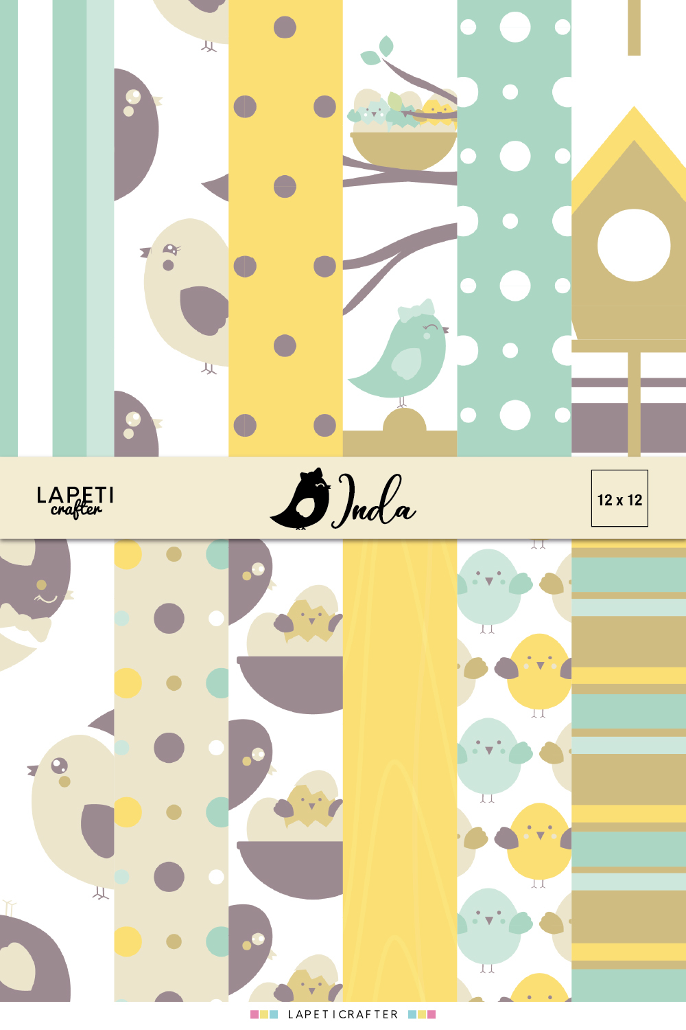 Bird Digital Paper Pack for Spring Scrapbooking