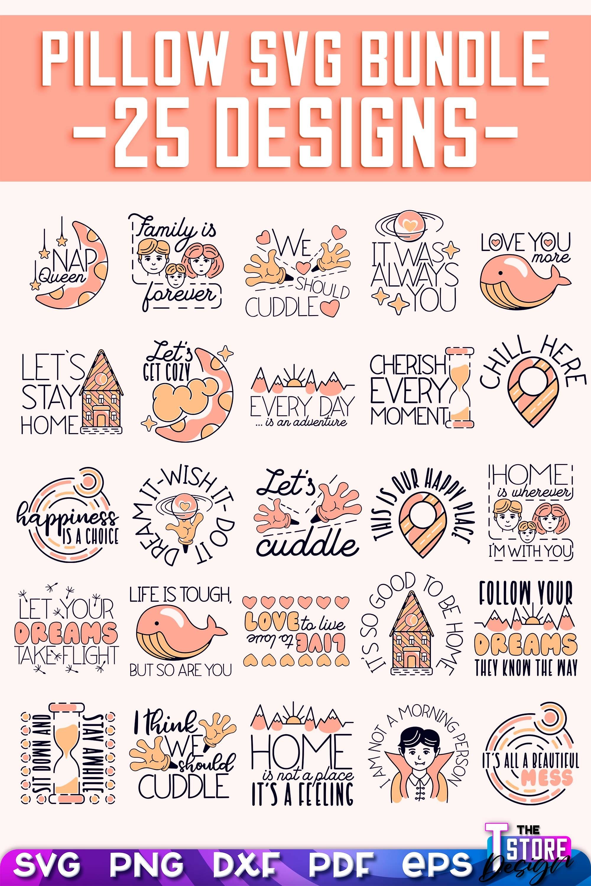 Pillow SVG Bundle | Pillow Design Quotes SVG |Pillow SVG
