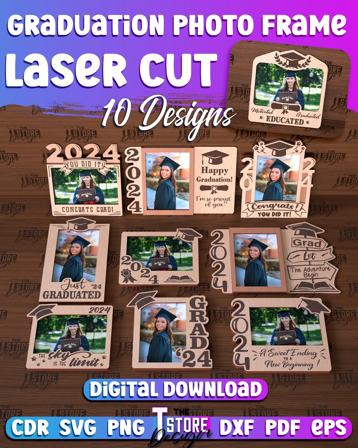 Graduation Photo Frame Laser Cut | Senior 2024 (3443246)