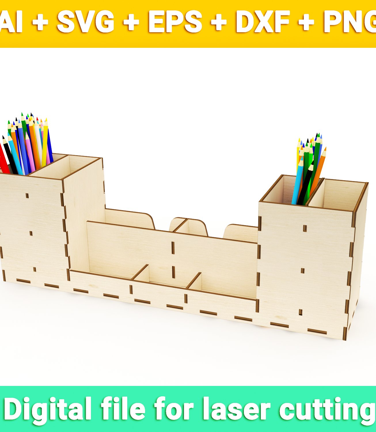 Organizer for pens and stickers vector for CNC svg vector