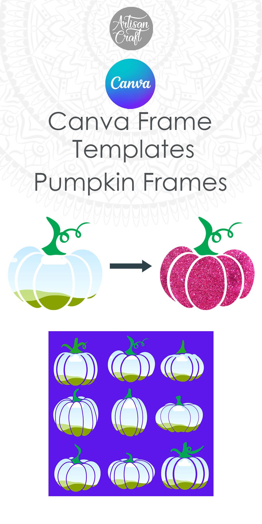 Pumpkin Canva frame | Canva Template | pumpkin PNG