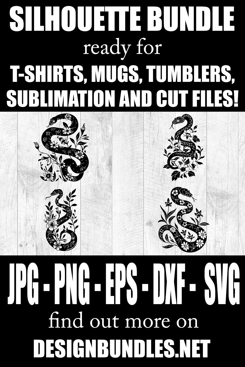 Boho Snake Silhouettes SVG EPS PNG (3685216)