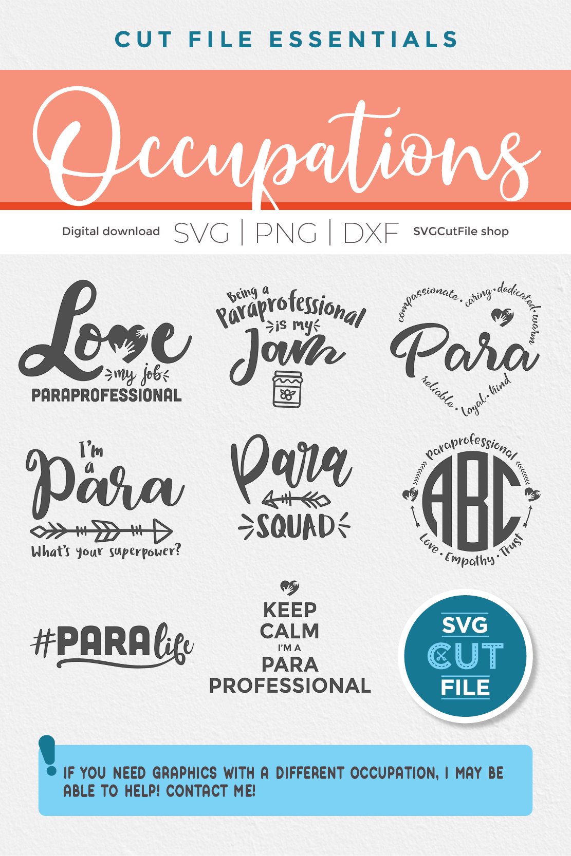Paraprofessional SVG - Para bundle 8 designs