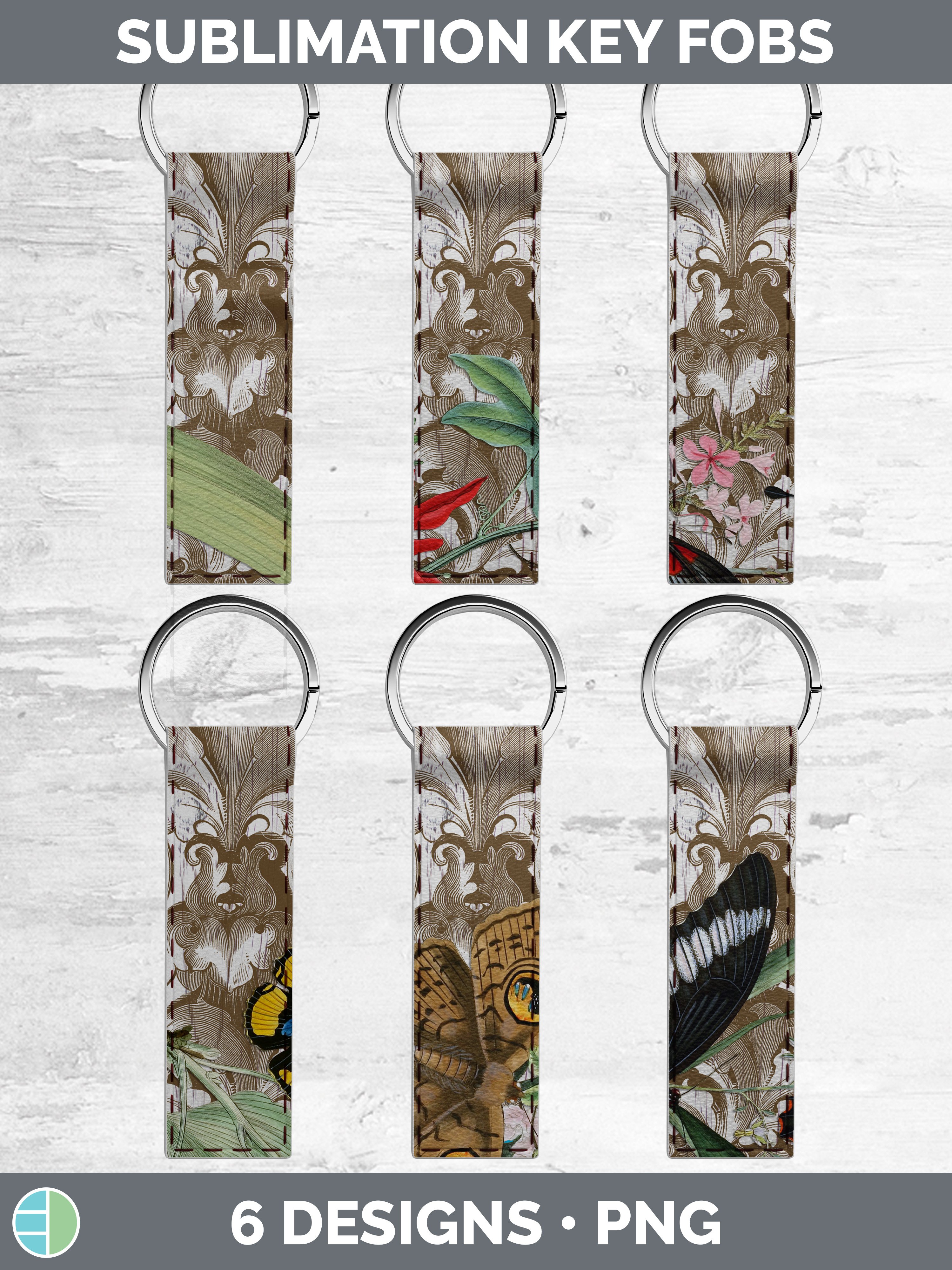 Vintage Butterfly Key Fob | Wristlet Sublimation