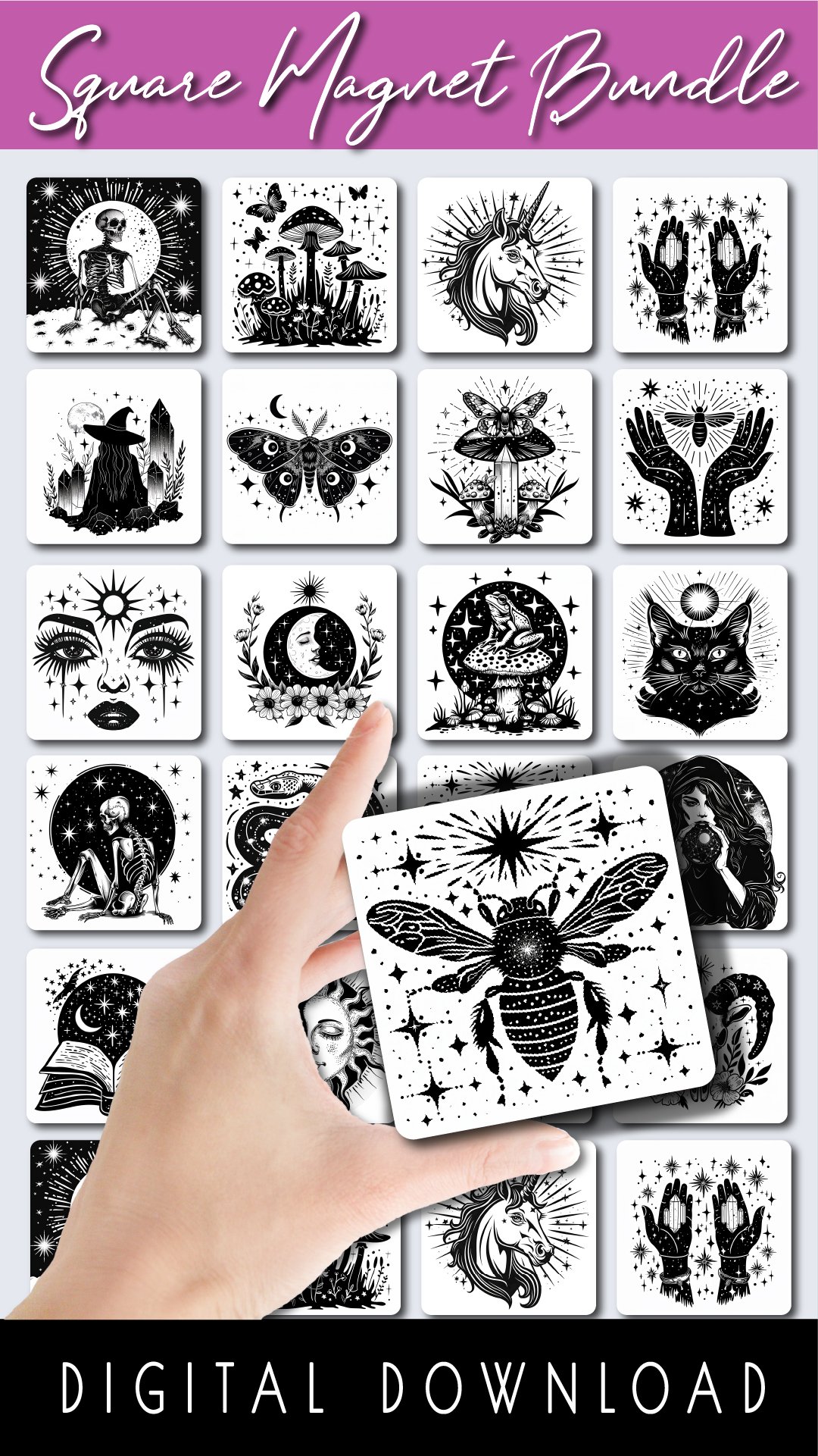 Celestial Magnet Bundle - Boho Mystical Magnet Sublimation