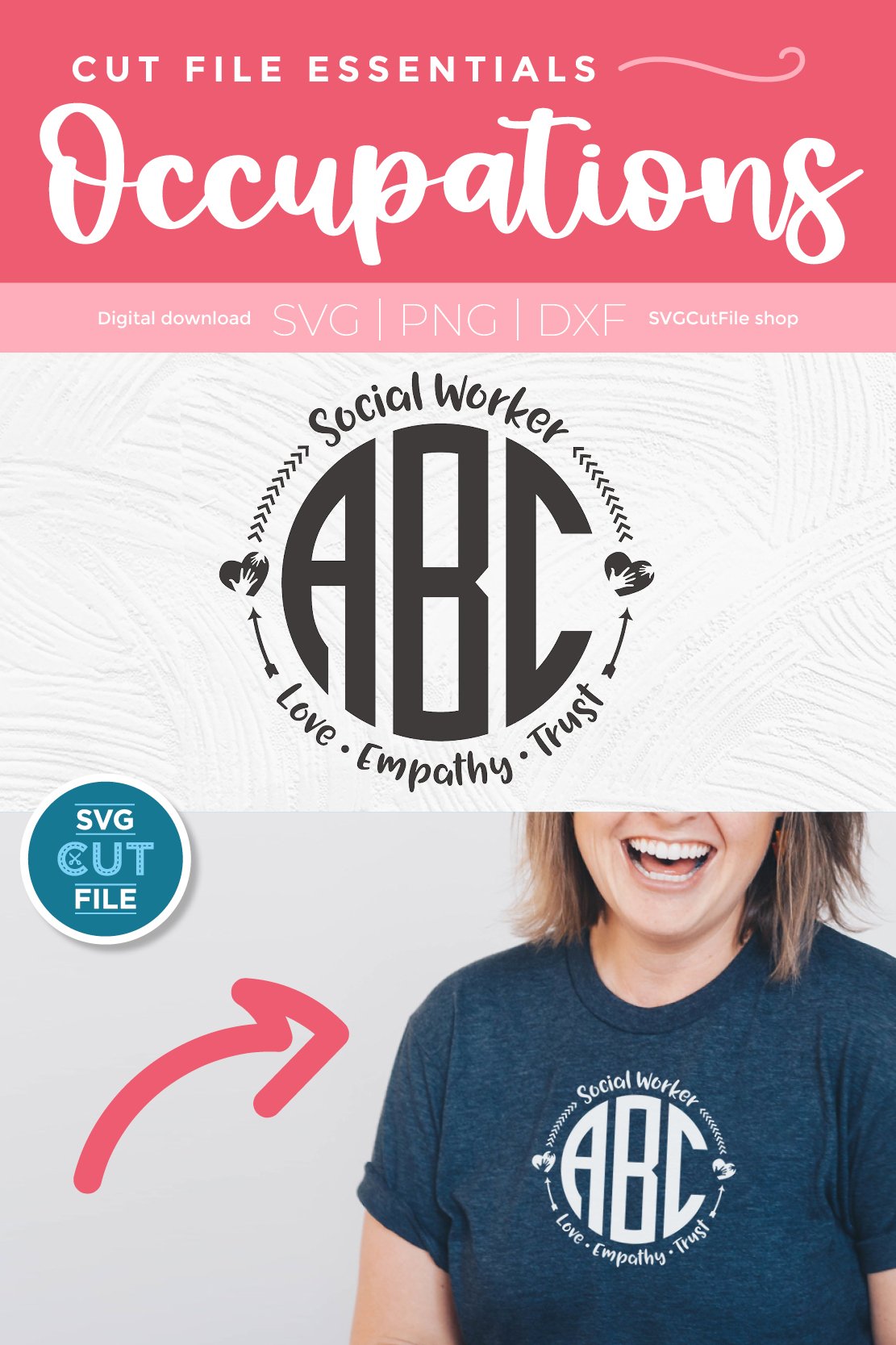 Social work svg and monogram font