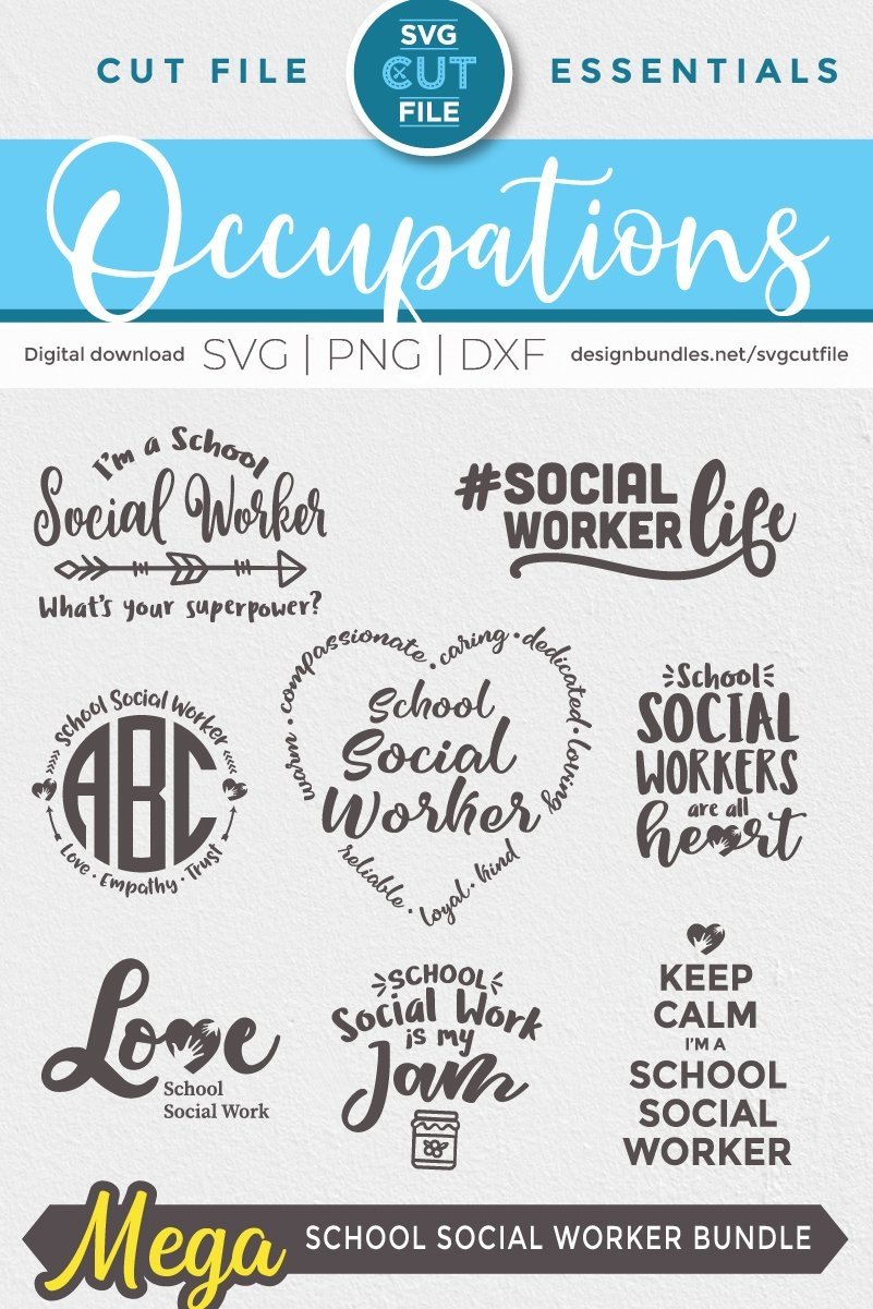 School Social worker svg - and SVG & DXF bundle for crafters