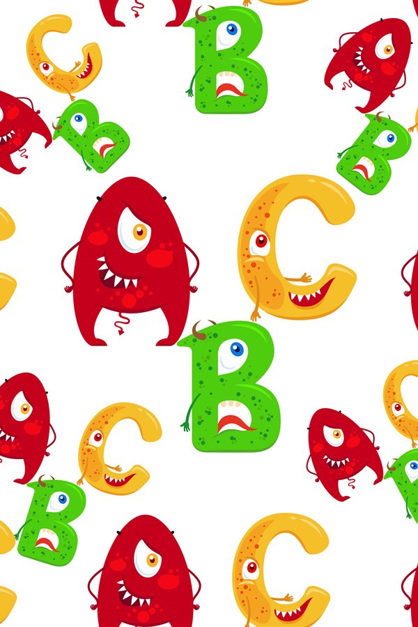 Cartoon ABC seamless pattern