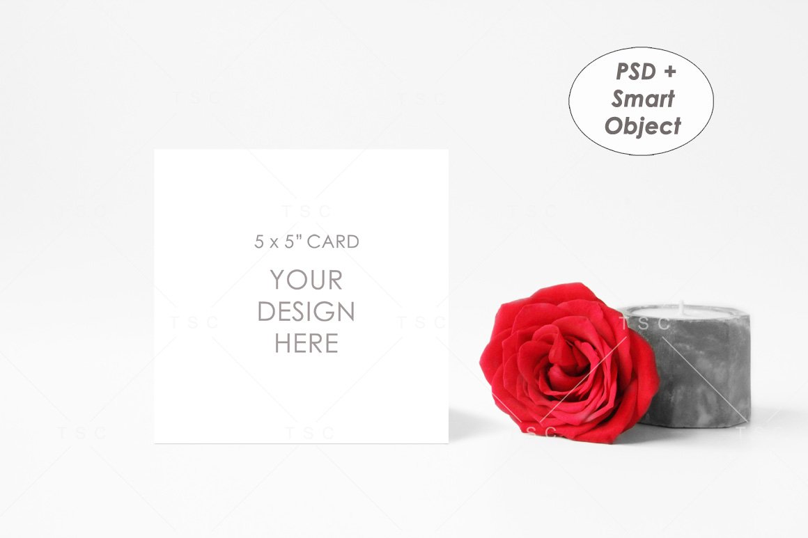 5" x 5" Card Mockup / Square Card / Invitation (1256612)