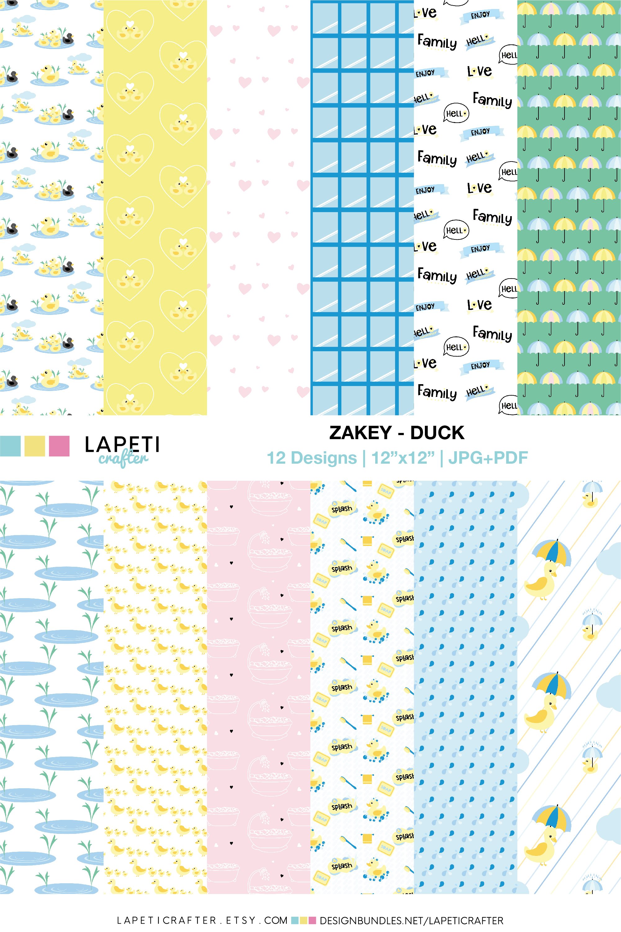 Duck Digital Paper | Scrapbooking paper for kids