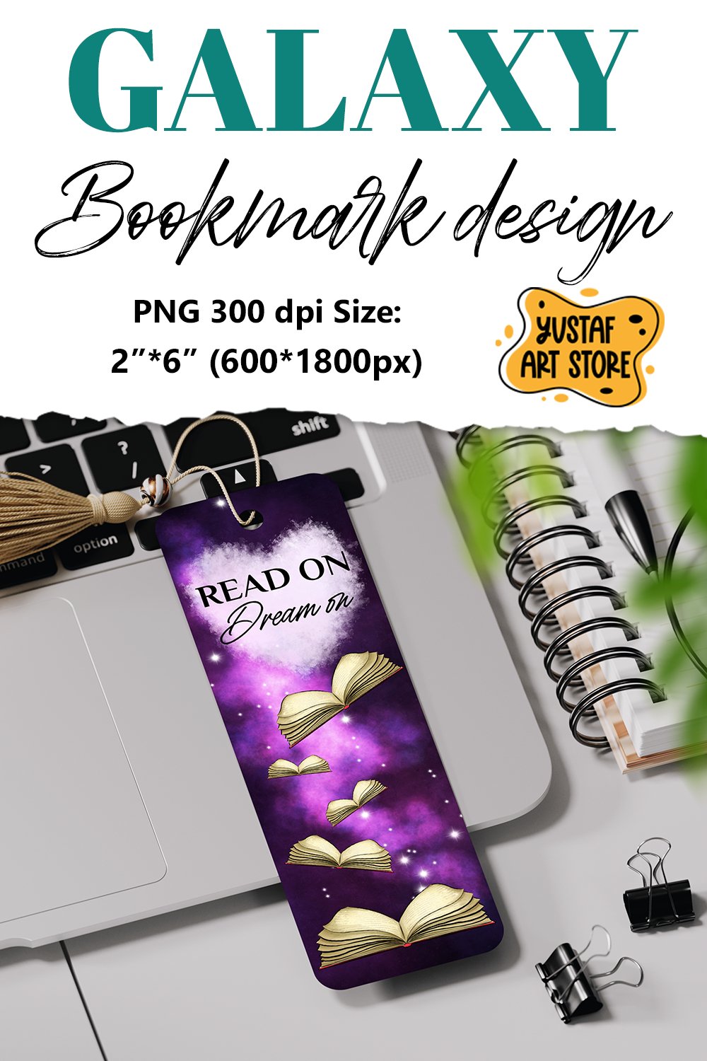 Galaxy Bookmark printable design. Bookmark quote (3078782)