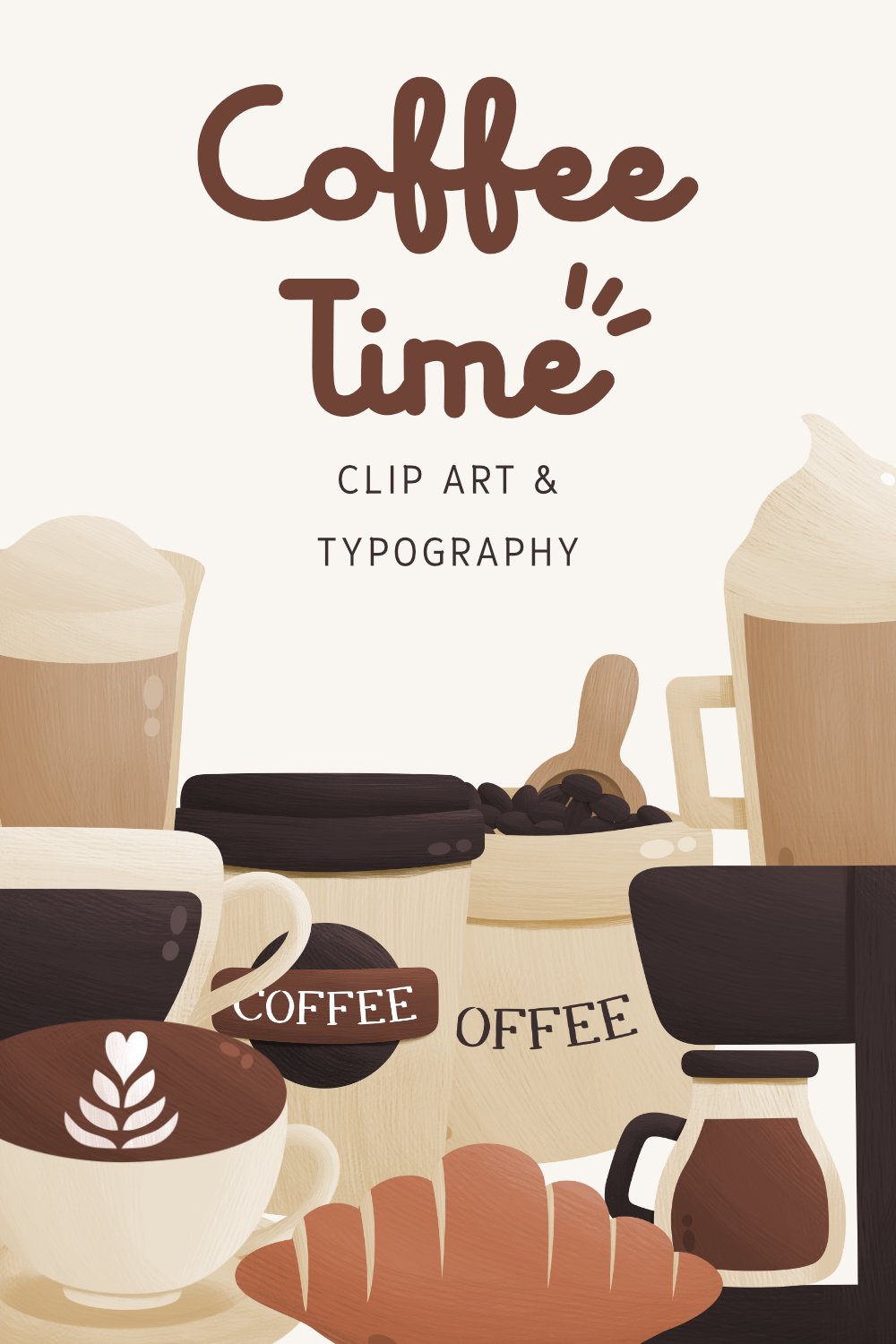 Coffee Time Clip Art & Typography