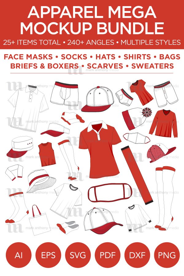 Apparel Mega Bundle - Vector Template Mockup