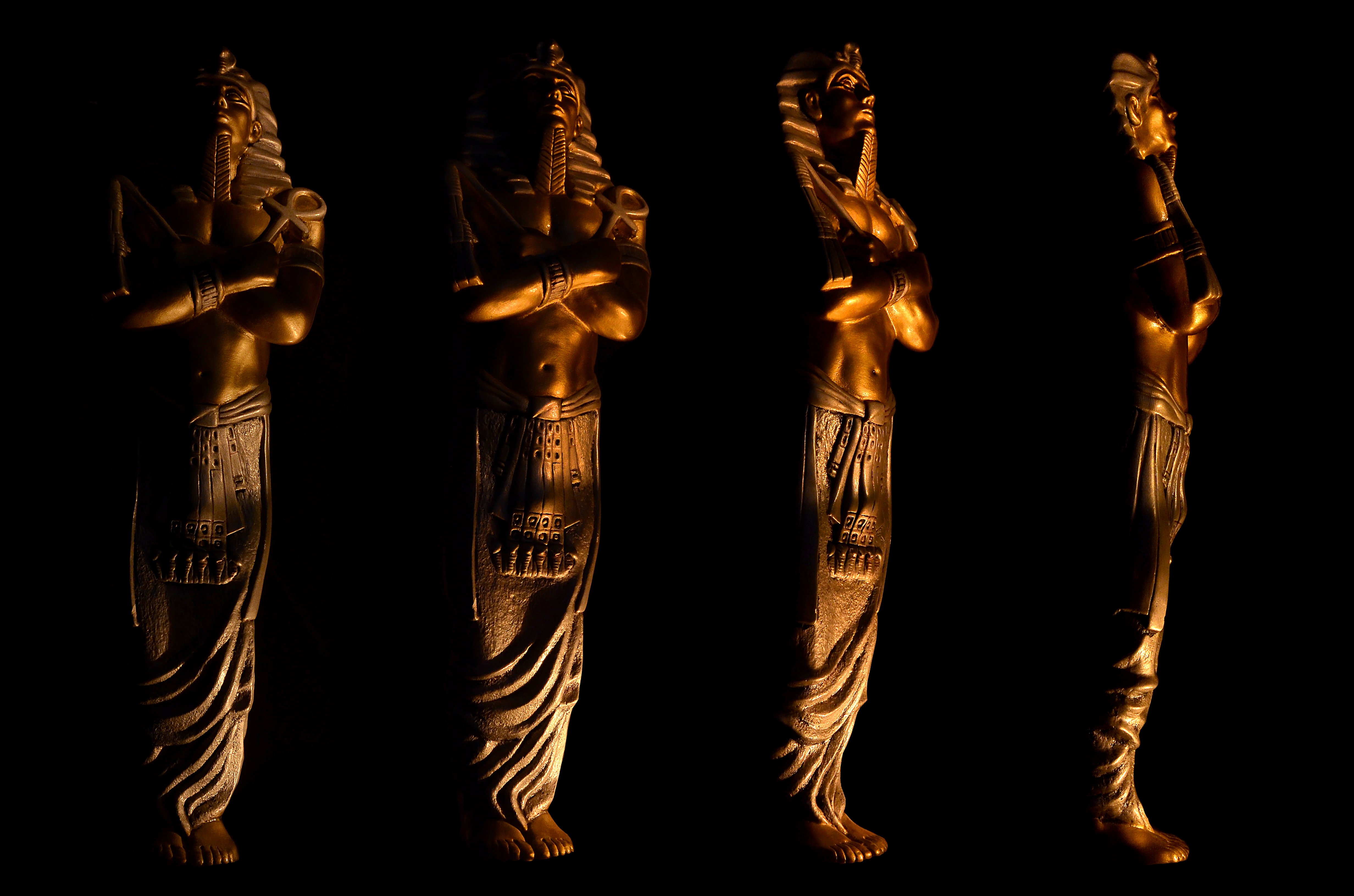 Statues of king egyptian pharaoh gods