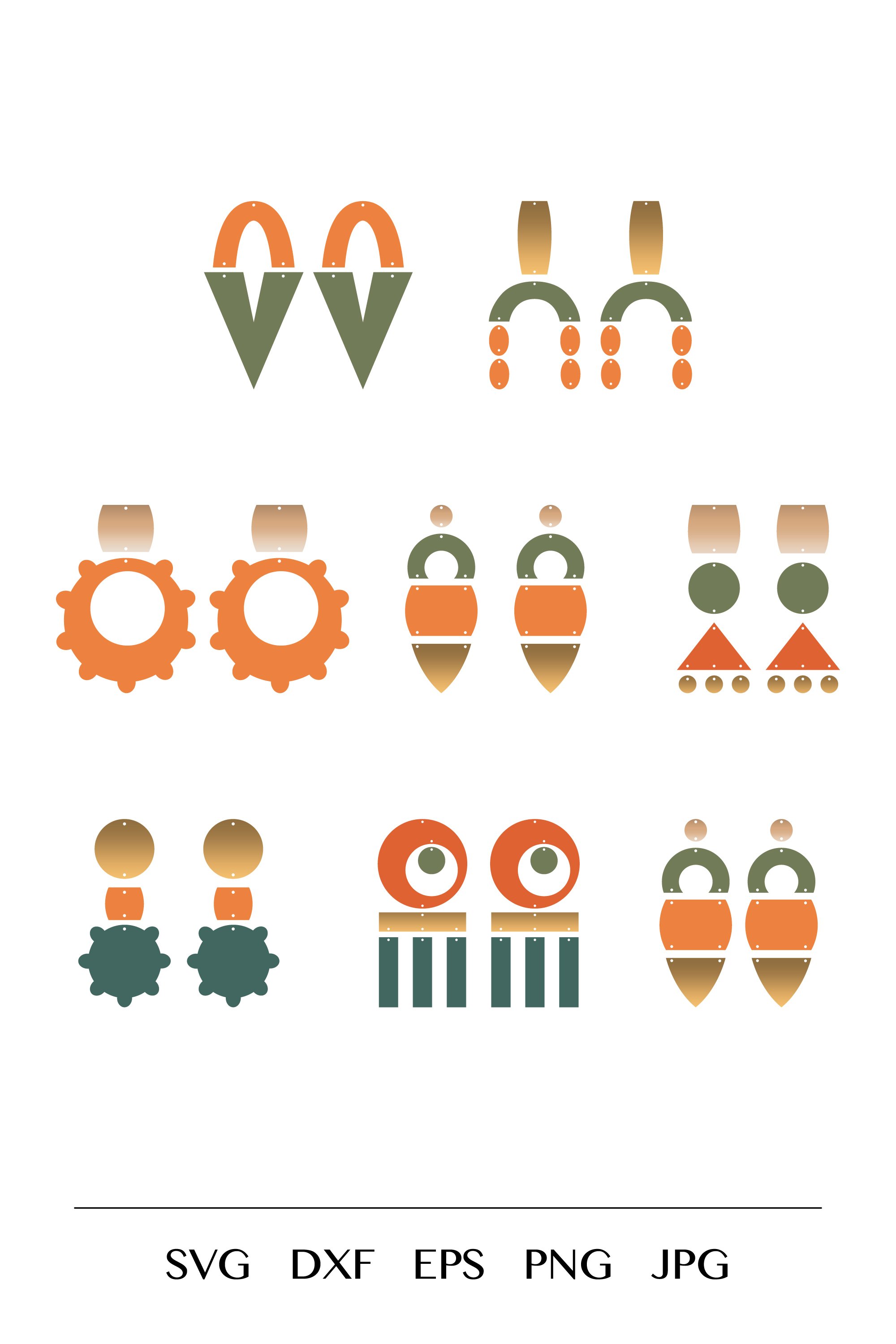 Earrings SVG. African style Earrings. (1486447)