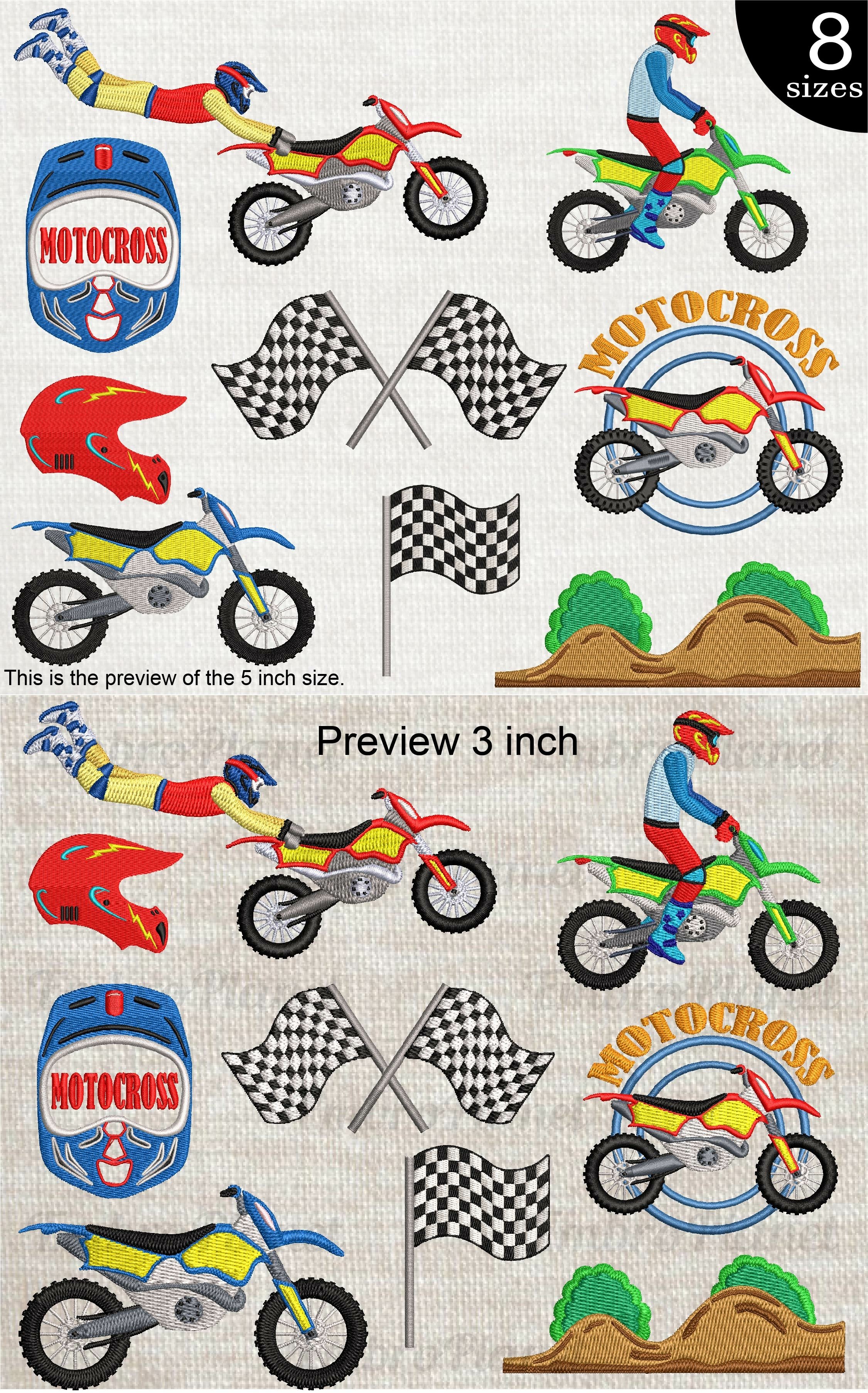 Motocross Designs - Embroidery Files - 87e