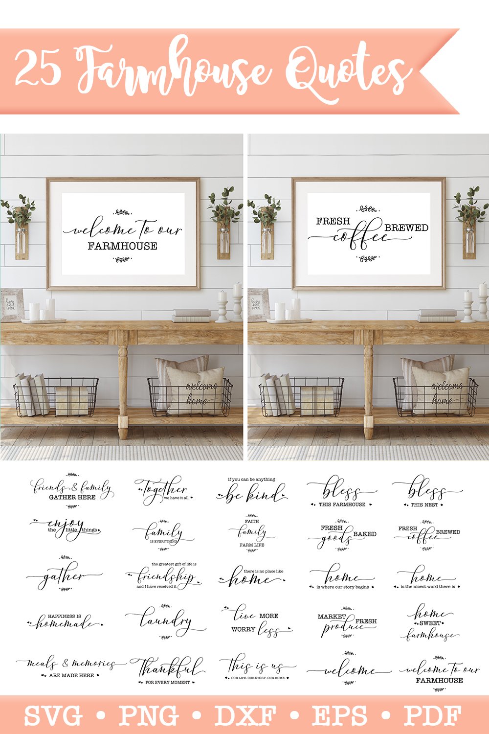 25 Farmhouse Quotes SVG, Farm Quotes SVG Bundle