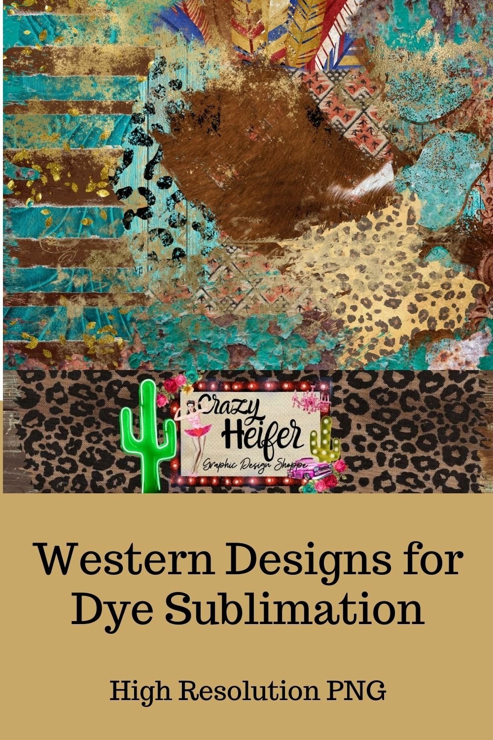 Cow Hide Western background dye sublimation (1499637)